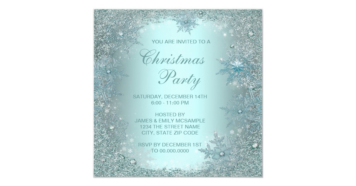 snowflake party invitations