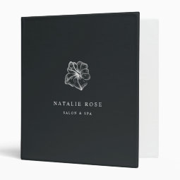 Elegant Silver Tropical Hibiscus Flower 3 Ring Binder | Zazzle