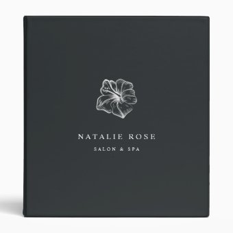 Elegant Silver Tropical Hibiscus Flower 3 Ring Binder | Zazzle