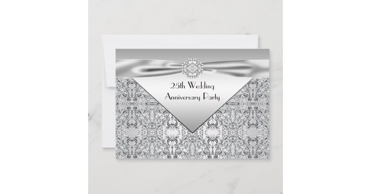 Elegant Silver Wedding Anniversary Party Invitation | Zazzle