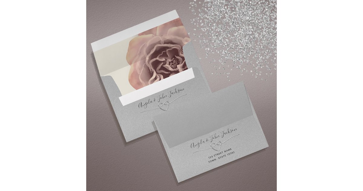 Elegant Silver Wedding Envelope | Zazzle