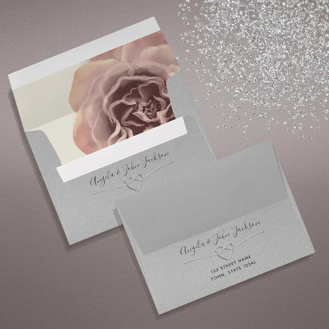 Elegant Silver Wedding Envelope | Zazzle
