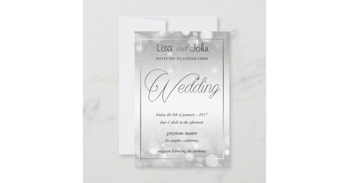 Elegant Silver Wedding Invitation | Zazzle