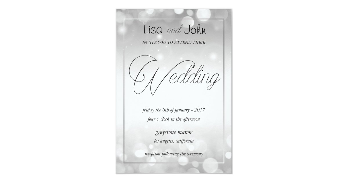 Elegant Silver Wedding Invitation | Zazzle.com