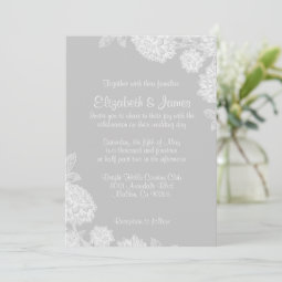 Elegant Silver Wedding Invitations | Zazzle