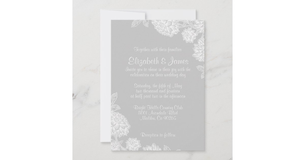Elegant Silver Wedding Invitations | Zazzle