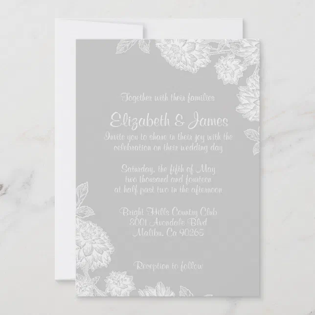 Elegant Silver Wedding Invitations | Zazzle