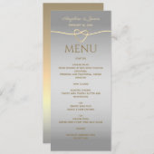 Elegant Silver Wedding Menu | Zazzle