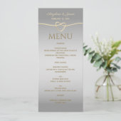 Elegant Silver Wedding Menu | Zazzle