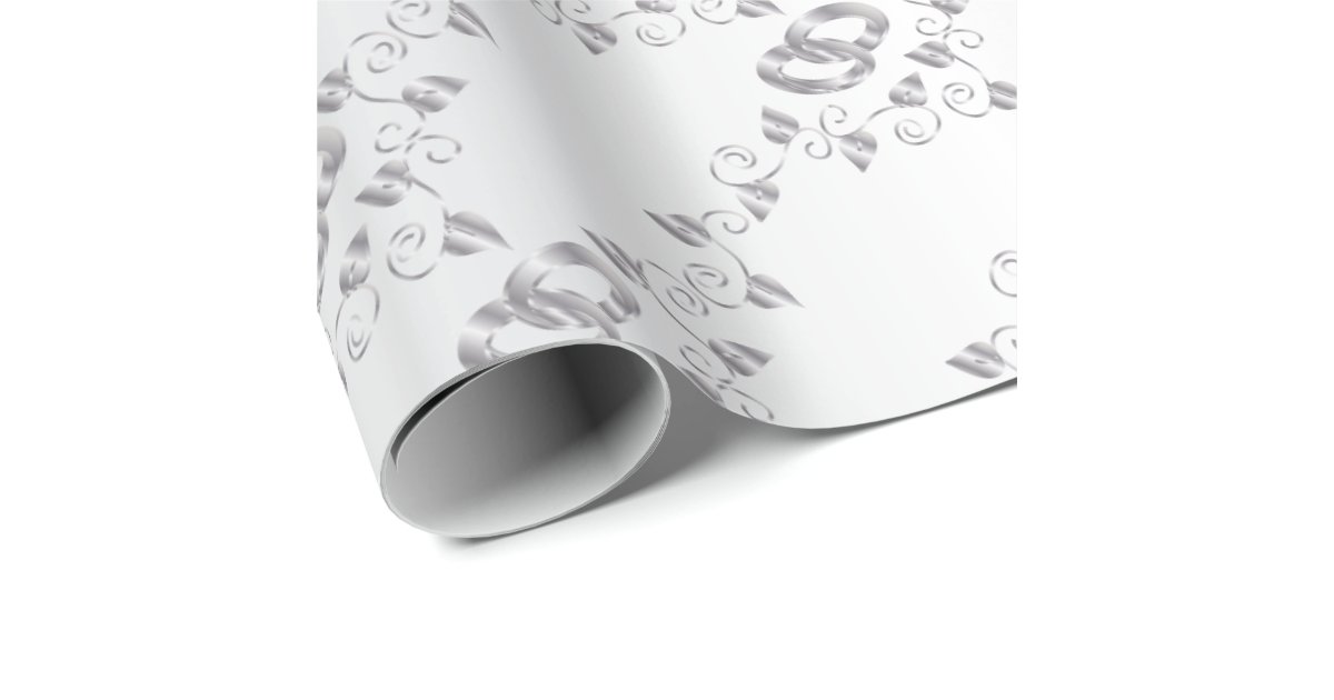 Elegant Silver Wedding Rings Wrapping Paper | Zazzle