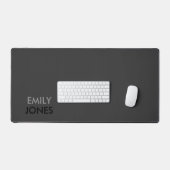 Elegant simple black and gray personalized desk mat | Zazzle