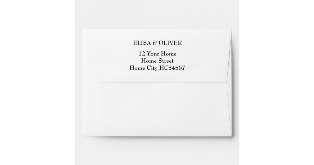 Elegant Simple Black and White Return Address Envelope | Zazzle
