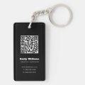 Elegant Simple Black & White Minimal Keychain | Zazzle