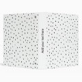Elegant simple black white watercolor polka dots 3 ring binder | Zazzle