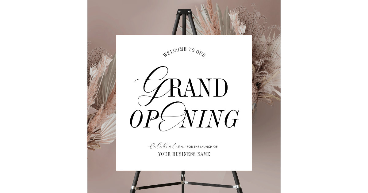 Elegant Simple Business Grand Opening Welcome Sign | Zazzle