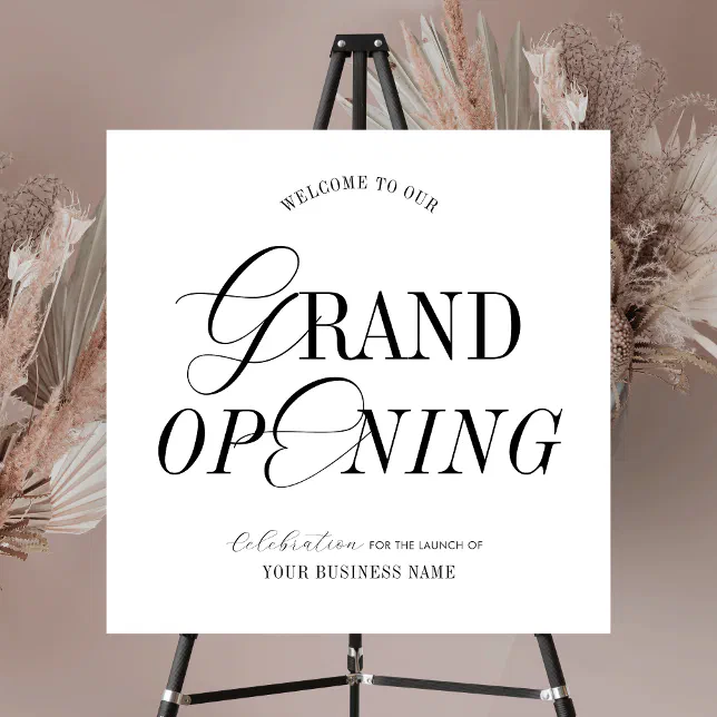 Elegant Simple Business Grand Opening Welcome Sign | Zazzle