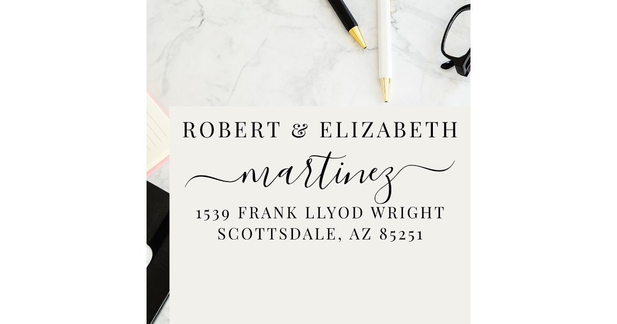 Elegant Simple Calligraphy Script Return Address Self-inking Stamp | Zazzle