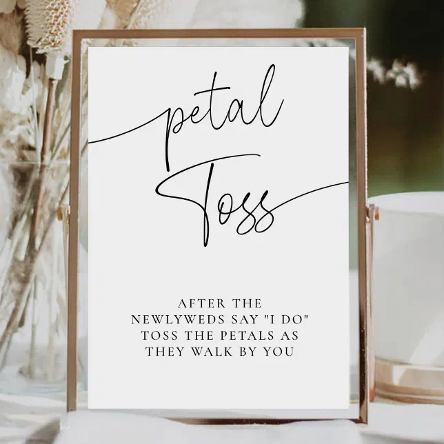 Elegant Simple Calligraphy Wedding Petal Toss Sign | Zazzle