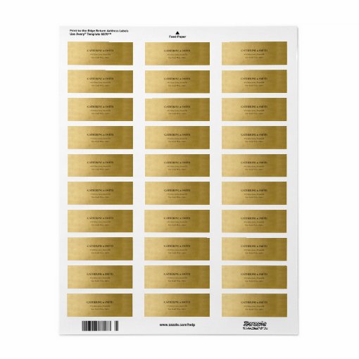 ELEGANT SIMPLE CLEAN FAUX GOLD ADDRESS LABEL | Zazzle