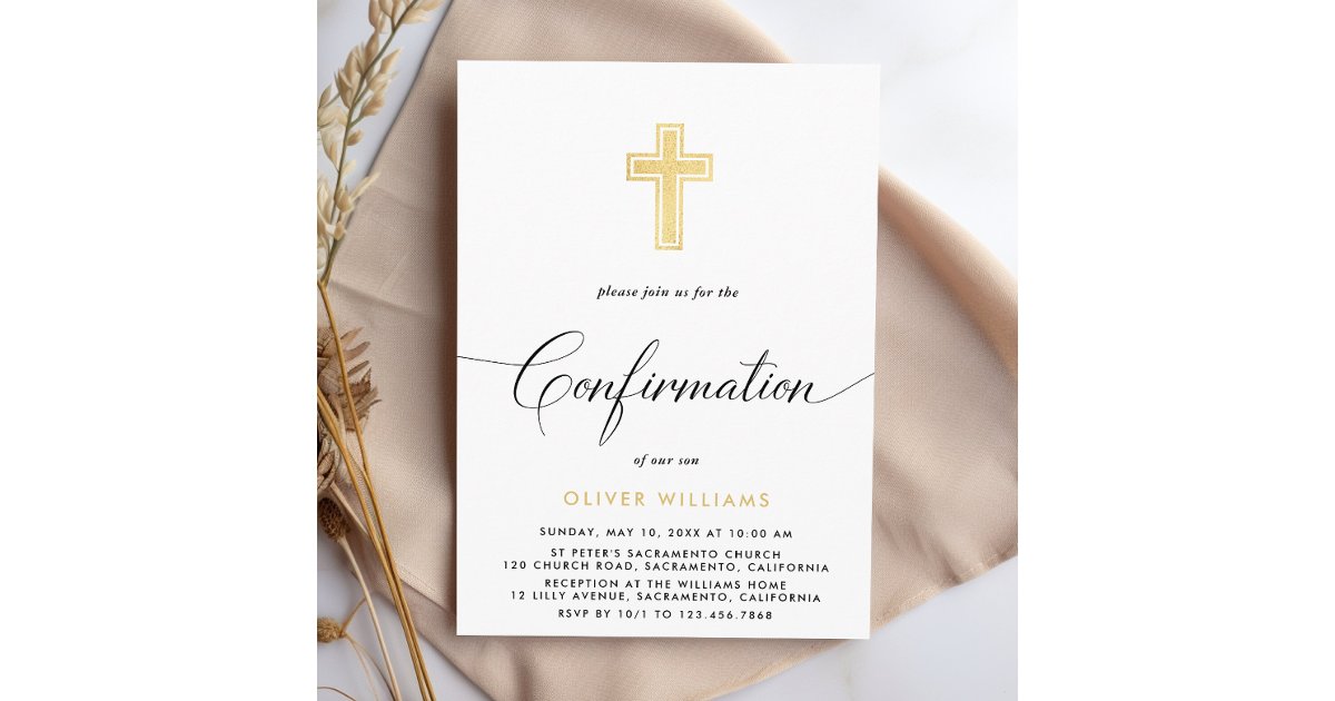 Elegant Simple Confirmation Invitation | Zazzle