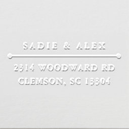 Elegant Simple Couples Return Address Envelope Embosser | Zazzle