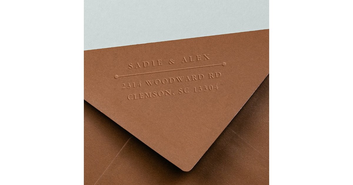 Elegant Simple Couples Return Address Envelope Embosser | Zazzle
