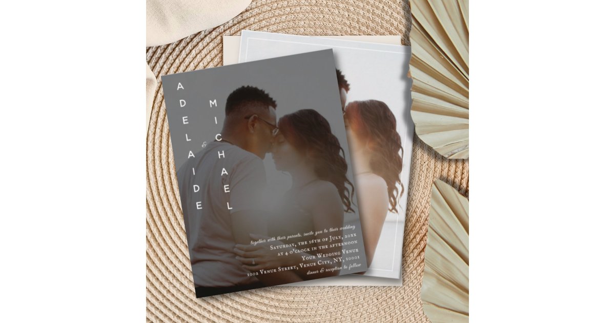 Elegant Simple Custom Photo Wedding Invitation | Zazzle