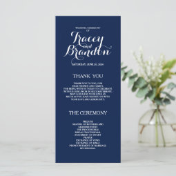 Elegant Simple Custom Wedding Program | Zazzle