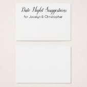 Elegant, Simple Date Night Suggestions Card | Zazzle