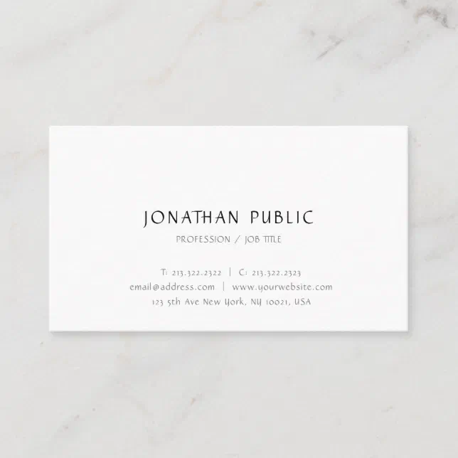 Elegant Simple Design Modern Professional Template Business Card | Zazzle