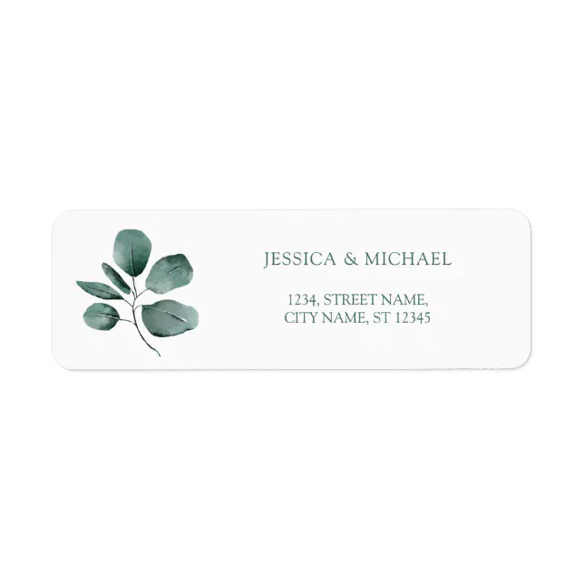 Elegant Simple Eucalyptus Botanical Green Wedding Label | Zazzle