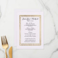 Elegant Simple Faux Gold Outline and White Menu | Zazzle