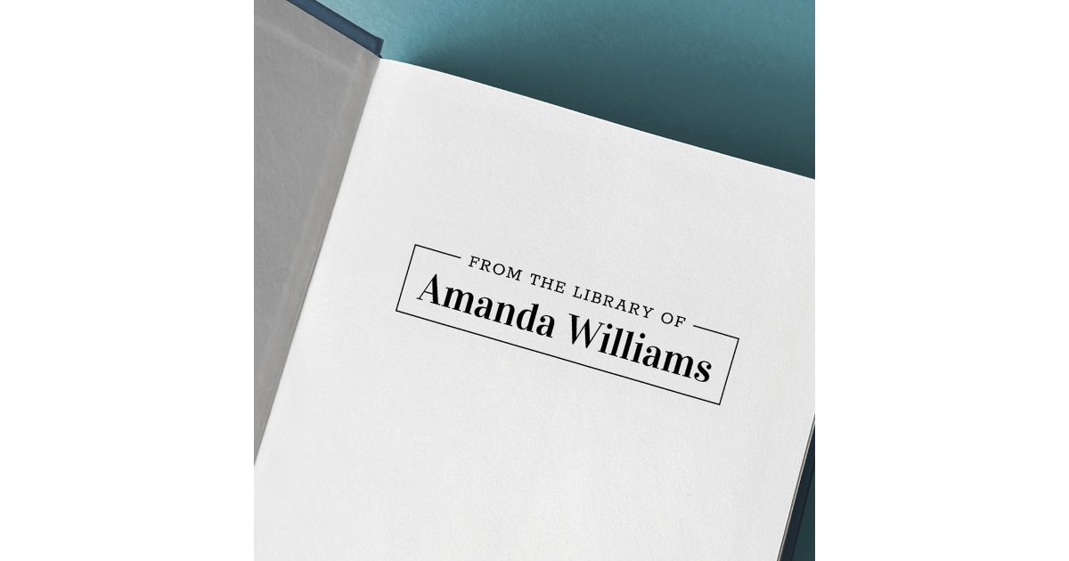 Elegant simple from the library of bookplate self-inking stamp | Zazzle