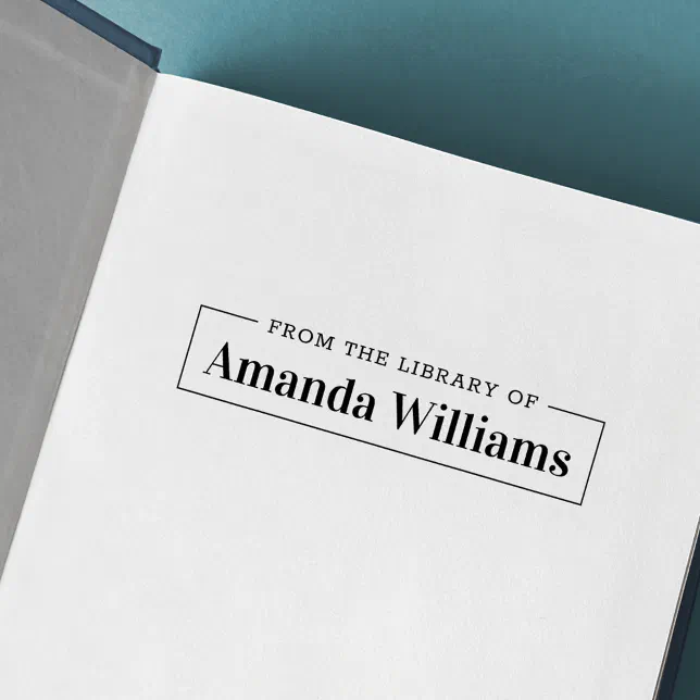 Elegant simple from the library of bookplate self-inking stamp | Zazzle