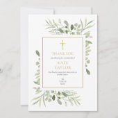 Elegant Simple Funeral Memorial Gold Cross Thank You Card | Zazzle