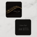 Elegant simple Gold glitter modern black Chic Busi Square Business Card ...