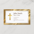 Elegant Simple Gold Pastor Priest Business Card | Zazzle