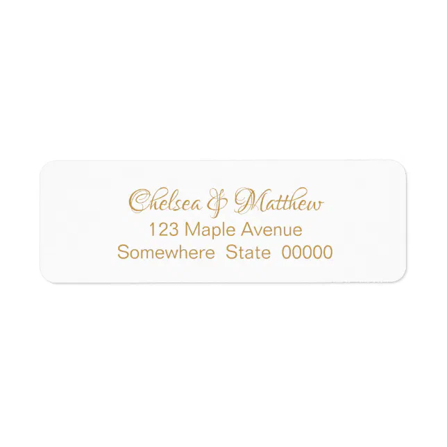 Elegant Simple Gold Text Return Address Label | Zazzle