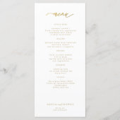 Elegant simple gold typography wedding menu | Zazzle