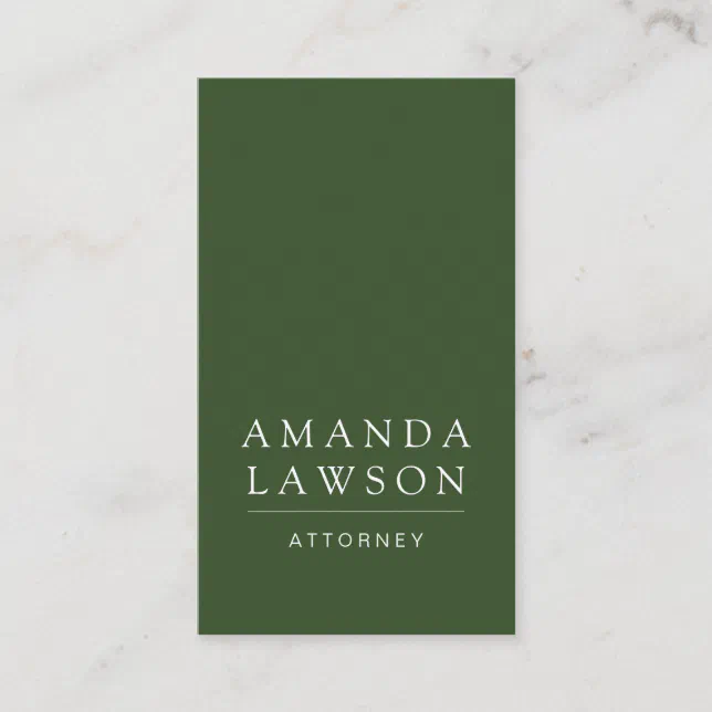 Elegant Simple Green Business Card | Zazzle