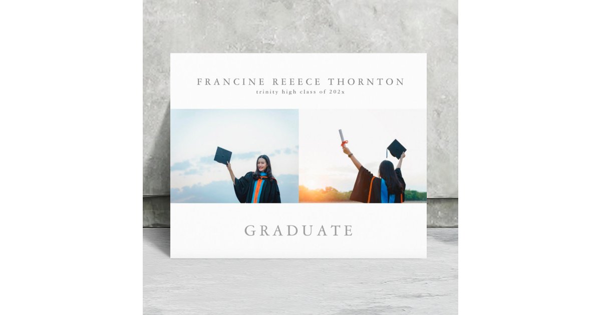 Elegant Simple High School Grad Announcement | Zazzle