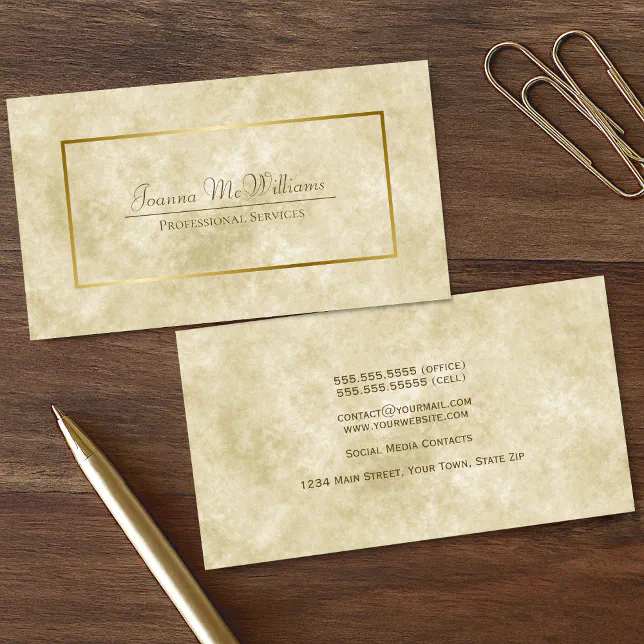 Elegant Simple Ivory & Gold Professional Business Card | Zazzle