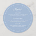 Elegant Simple Light Blue Round Menu | Zazzle