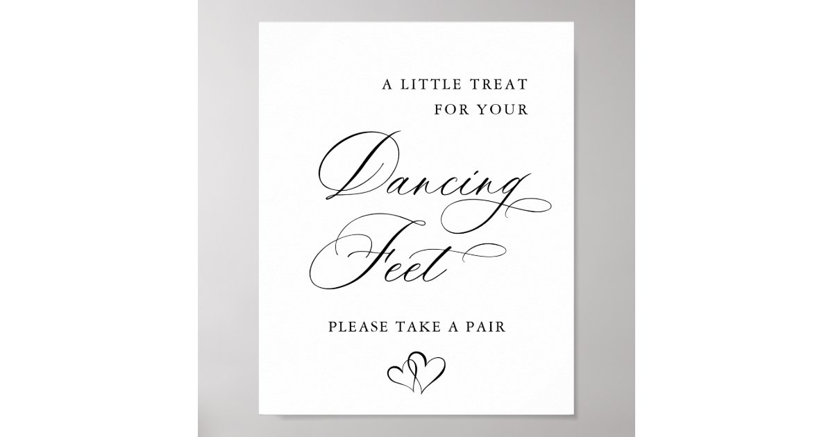 Elegant Simple Minimalist Dancing Fee Wedding Sign | Zazzle