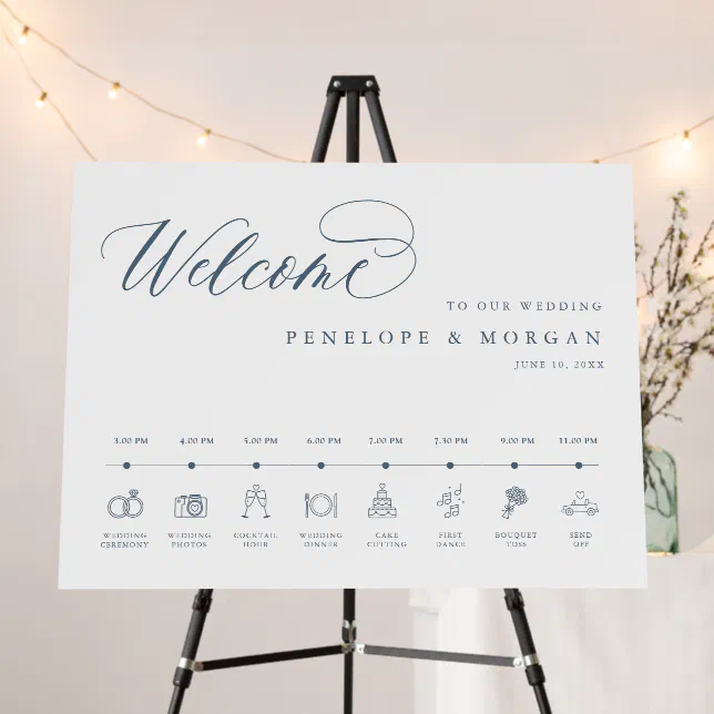 Elegant Simple Minimalist Modern Wedding Welcome Foam Board | Zazzle