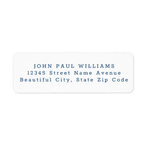 Elegant Simple Minimalist Professional Navy Blue Label | Zazzle
