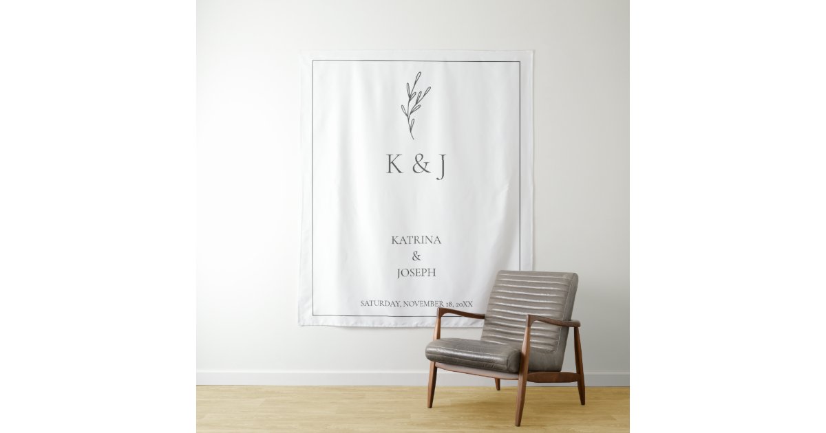 Elegant Simple Minimalist Wedding Backdrop Chic | Zazzle