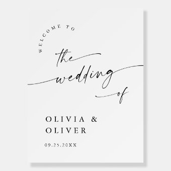 Elegant Simple Minimalist Welcome Wedding Foam Board | Zazzle
