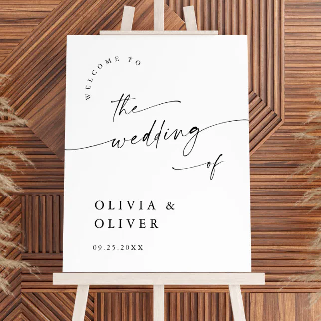Elegant Simple Minimalist Welcome Wedding Foam Board | Zazzle