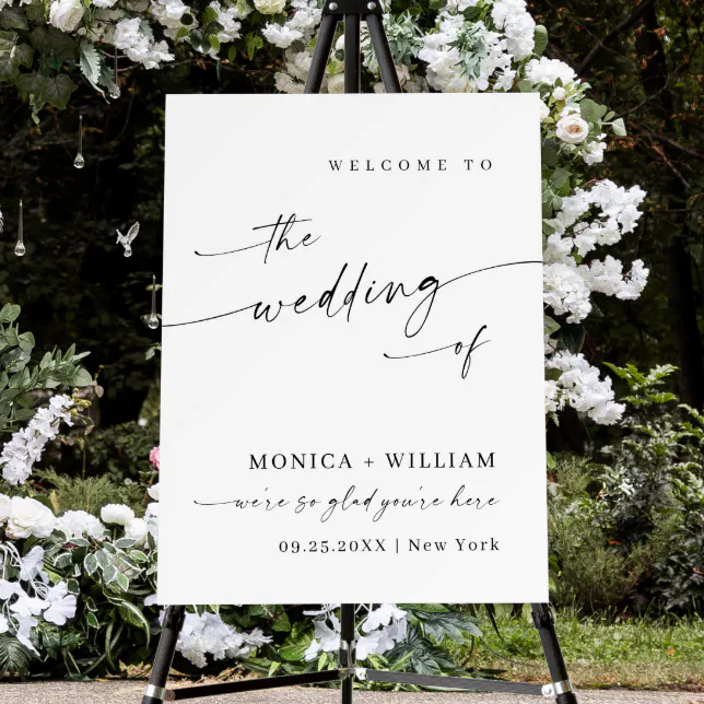 Elegant Simple Minimalist Welcome Wedding Foam Board | Zazzle
